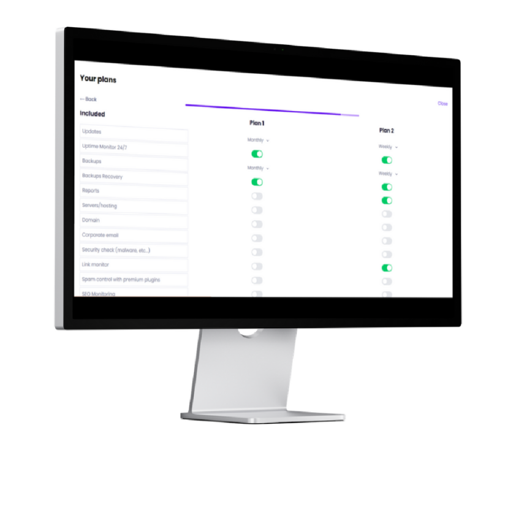 Web maintenance plans calculator | Modular DS