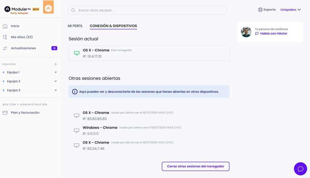 Actualización de Modular julio 2023: Buscador global, política de retención y seguridad e inicio ...