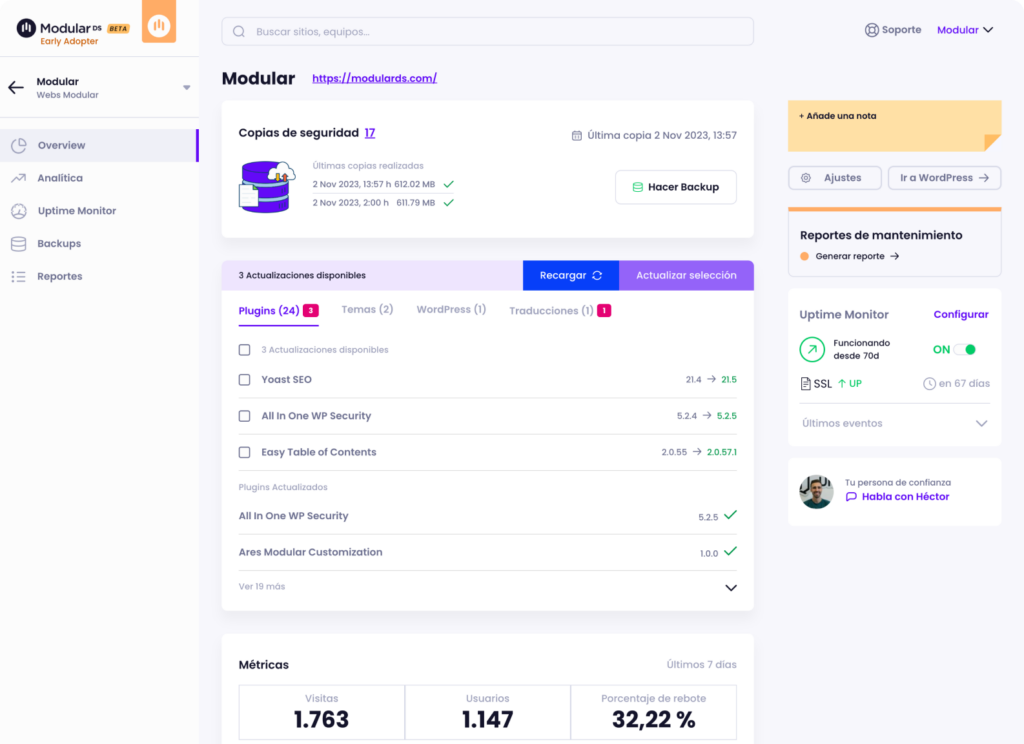 Actualización de Modular marzo 2023: Nuevo dashboard | Modular DS